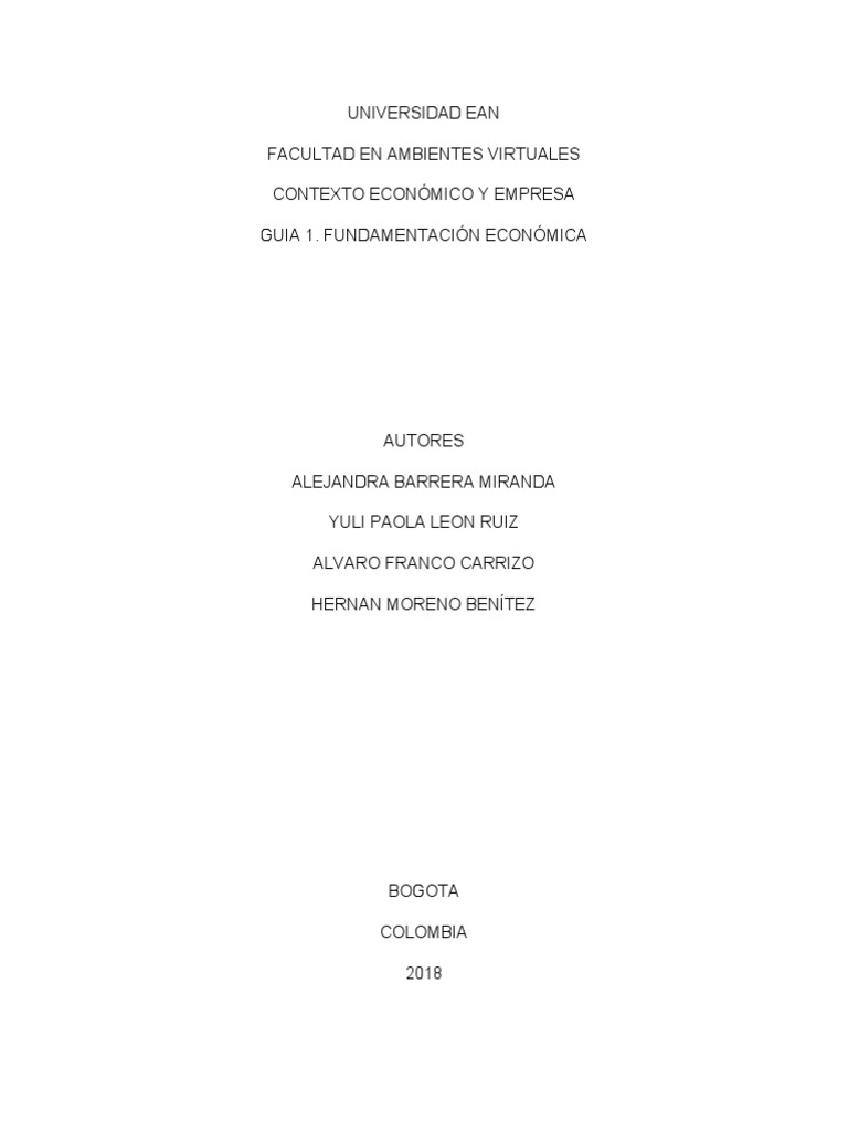 Contexto Economico y Empresa Guia 1 | PDF | Capital (economía ...