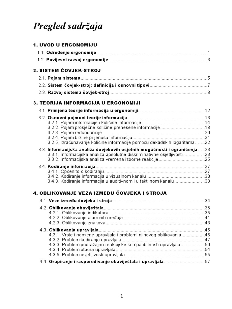 Ergonomija Skripta | PDF