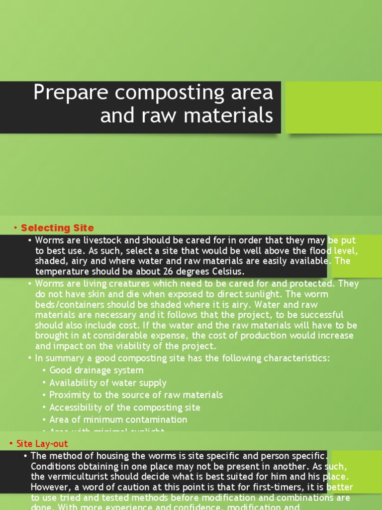 Composting Area Preparation Guide | PDF | Compost | Water