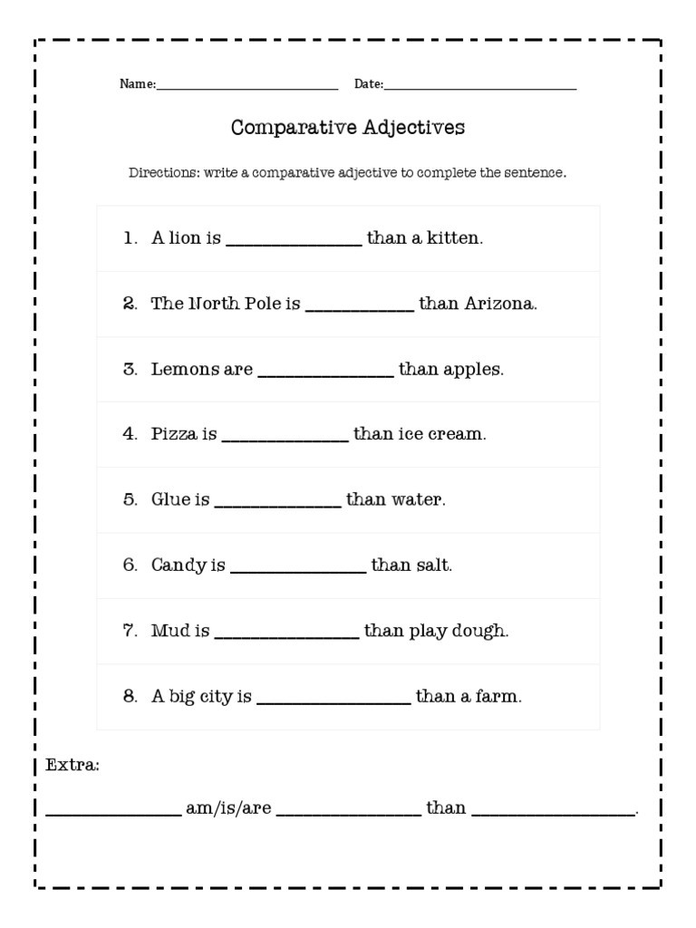 ComparativeAdjectivesWorksheet PDF | PDF