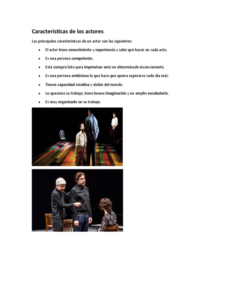 Características de Los Actores | PDF | Crecimiento personal y profesional