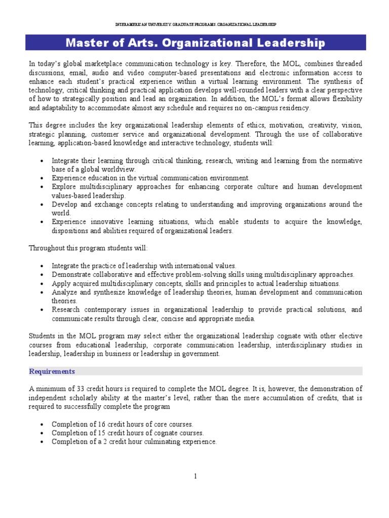 Organizational Leadership | PDF | Leadership | Strategic Management