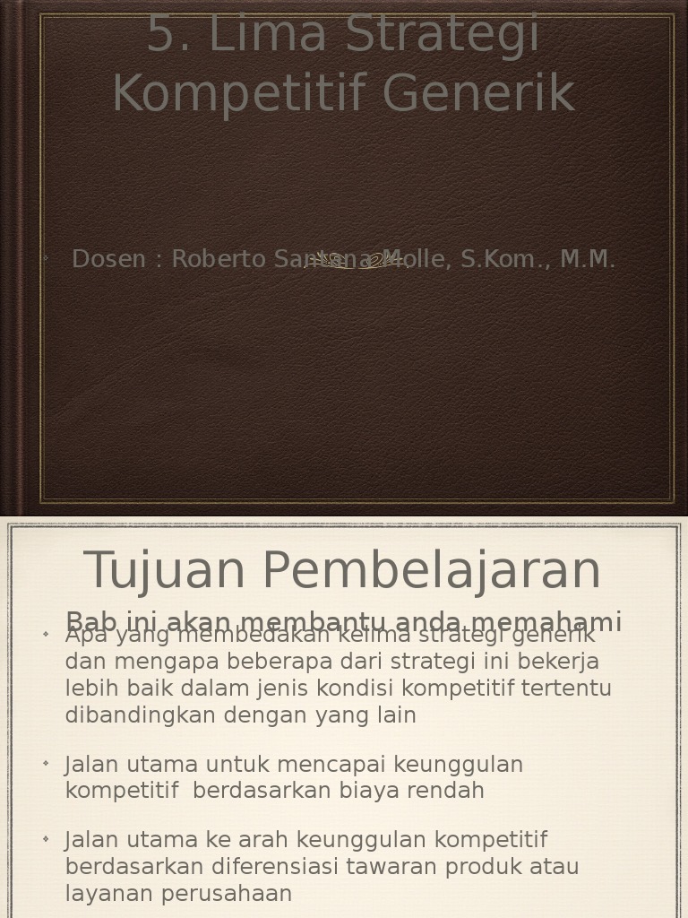 Lima Strategi Kompetitif Generik | PDF | Bisnis | Pengelolaan Keuangan ...