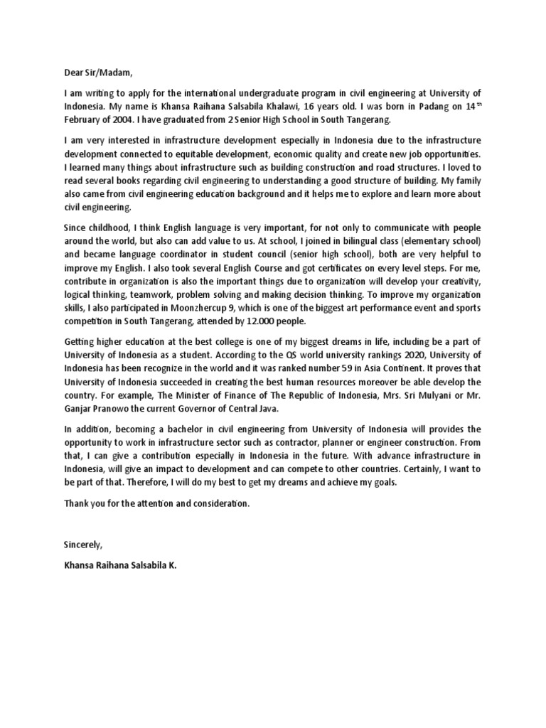 Essay For UI Submission | PDF | University | Infrastructure