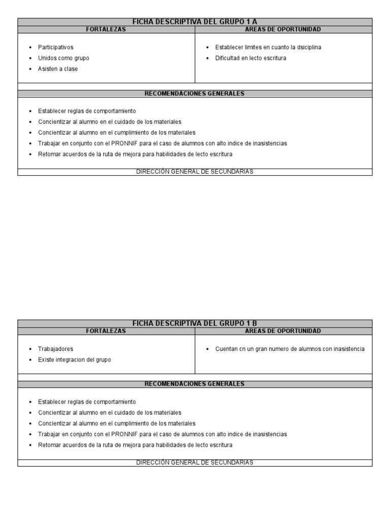 Ficha Descriptiva Del Grupo Primer Grado | PDF | Aprendizaje | Cognición