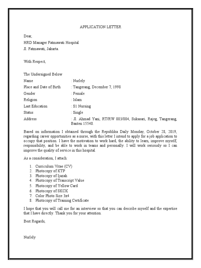 Application Letter | PDF