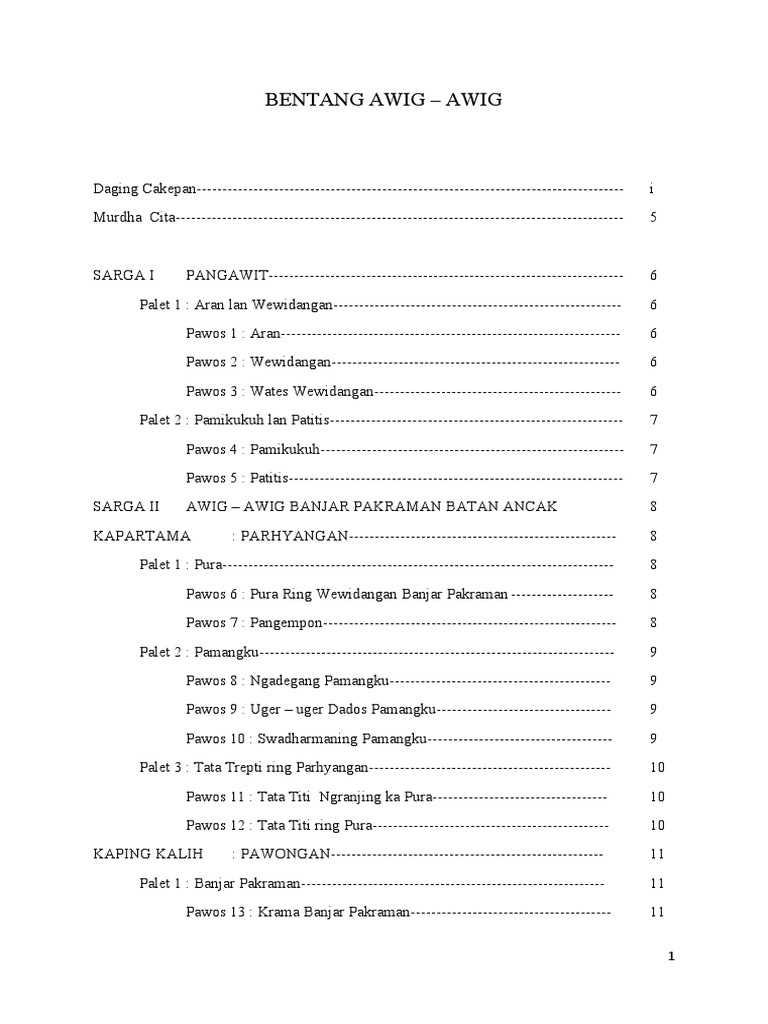 Awig-Awig Banjar Pakraman Batan Ancak | PDF