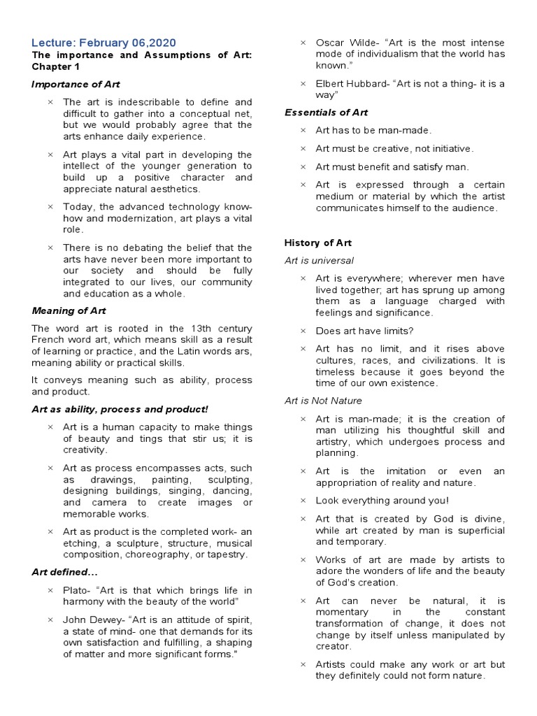 Art Appreciation Reviewer | PDF | Paintings