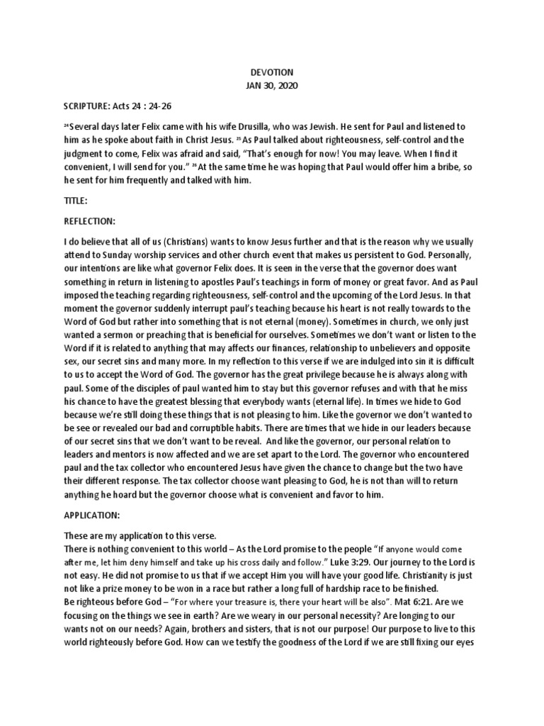 DEVOTION | PDF | Paul The Apostle | Christian Church