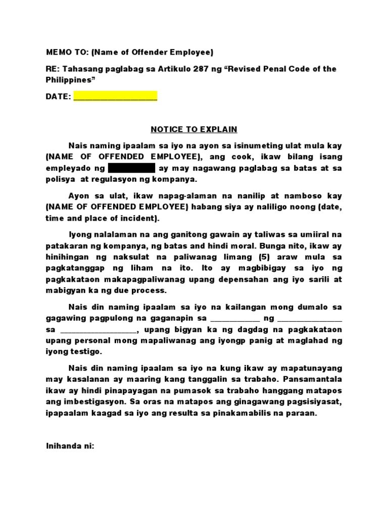 Notice To Explain | PDF