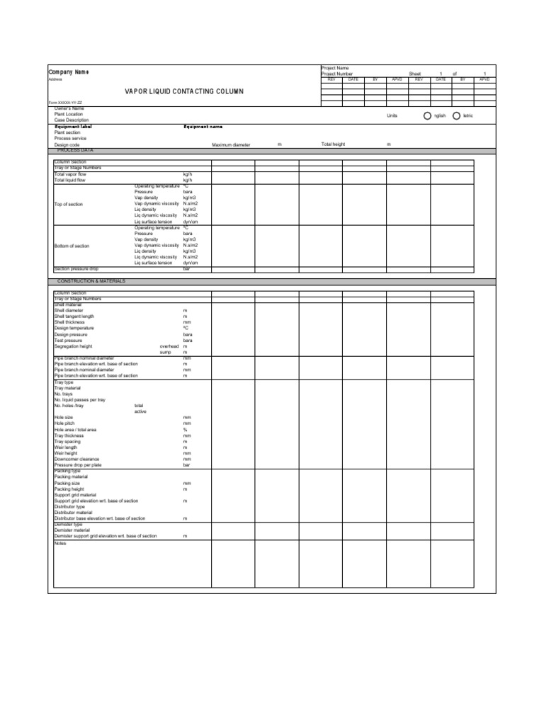 Vapor-Liquid Column | PDF | Pressure | Surface Tension