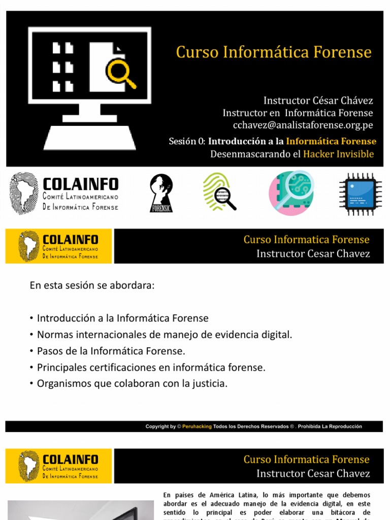 Exposicion Curso Informatica Forense 2020 | PDF | Informática forense | Hardware de la computadora