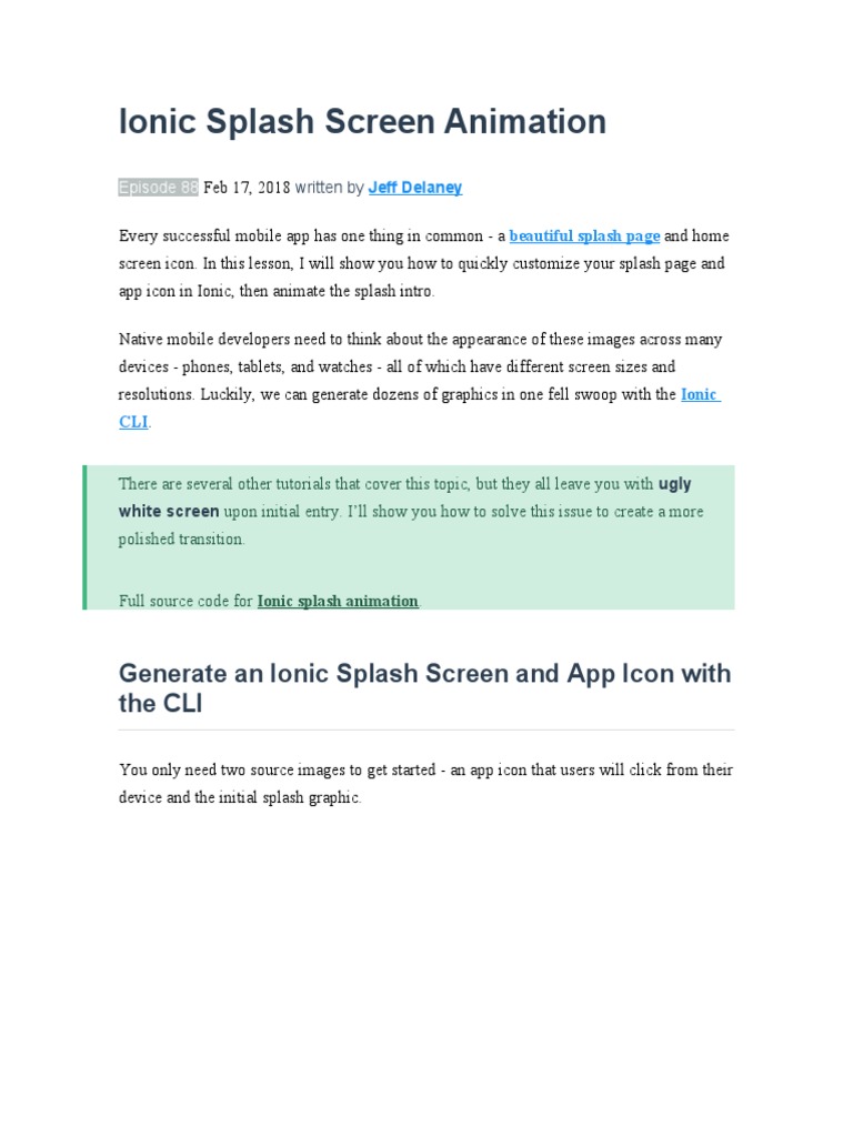 Ionic Splash Screen Animation | PDF | Icon (Computing) | Mobile App