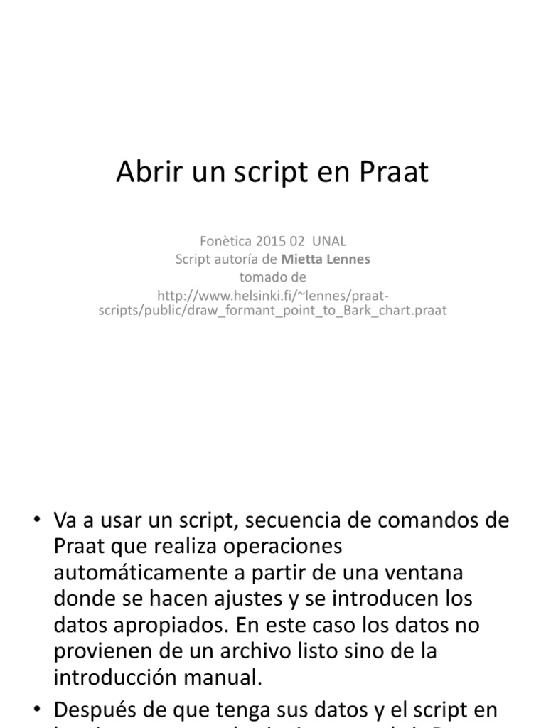 Cómo abrir y usar un script en Praat | PDF | Informática
