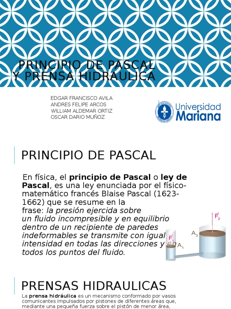 Principio de Pascal | PDF | Física Aplicada e Interdisciplinaria ...
