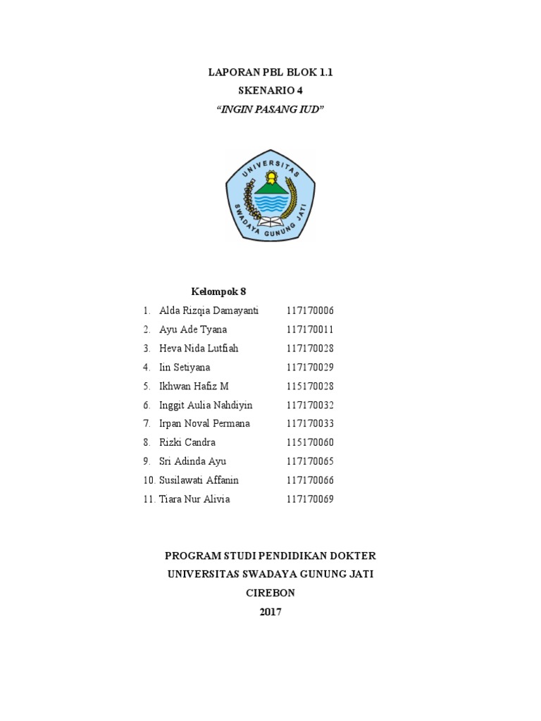 LAPORAN PBL BLOK 1 Cover | PDF