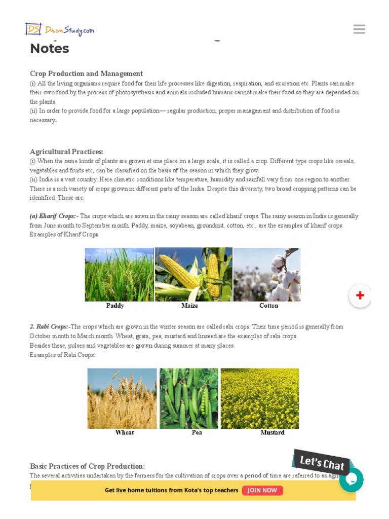 WWW Dronstudy Com Book Crop Production and Management Class 8 Notes ...