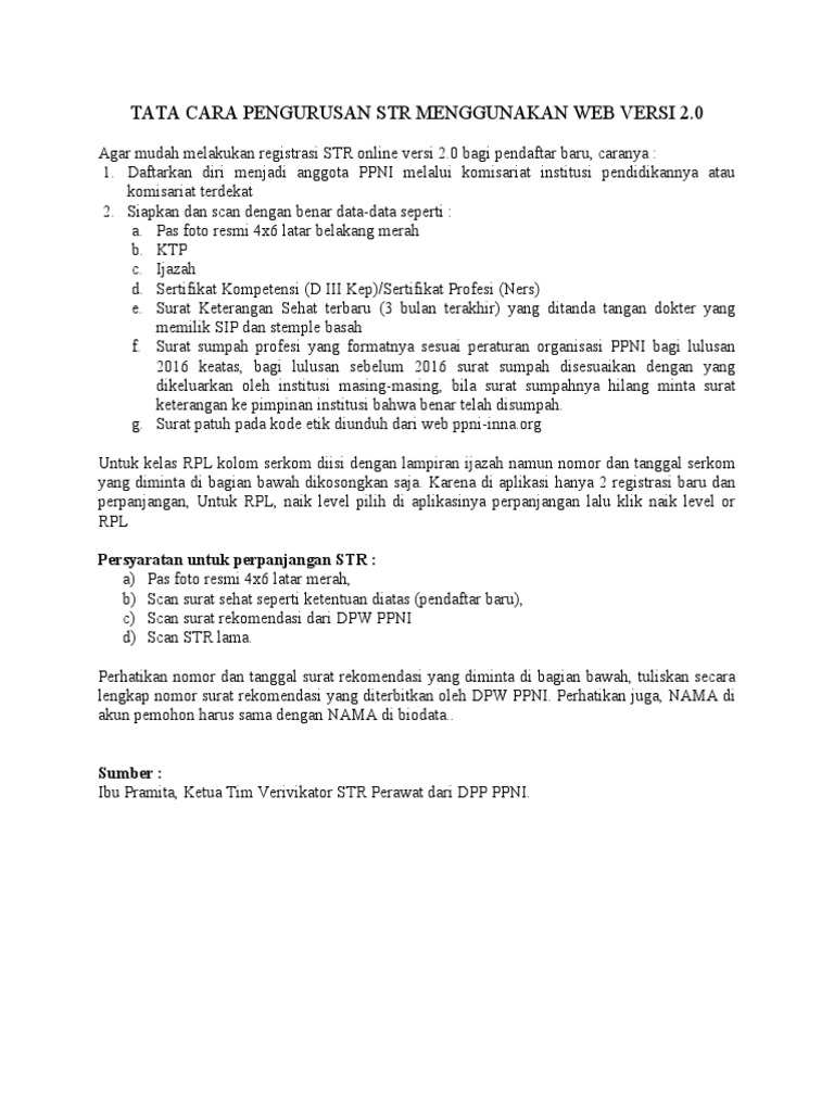 Cara Daftar STR Online V2 | PDF