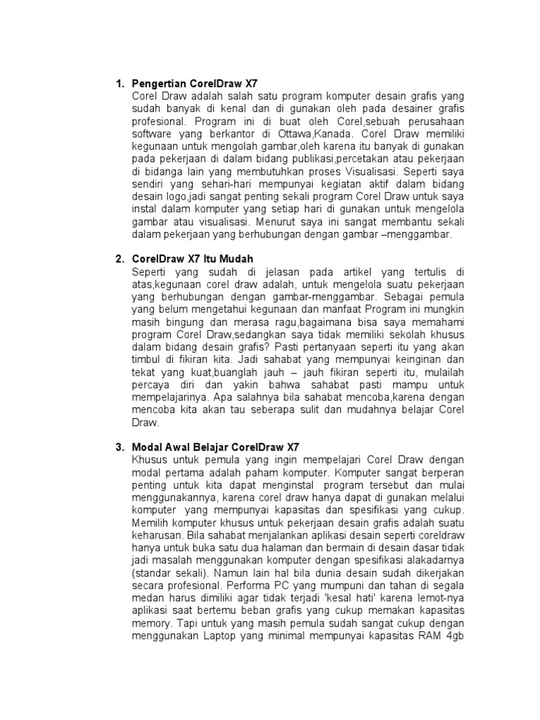 Modul Dasar CorelDraw X7 | PDF