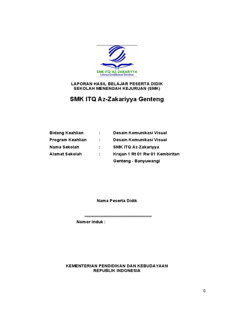 Model Rapor SMK | PDF | Karier & Perkembangan | Griya & Taman