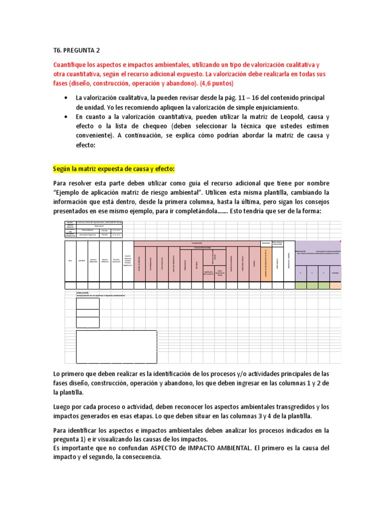 Matriz Causa Efecto. Semana 5 y 6 Iacc | PDF | Matriz (Matemáticas) | Entorno natural