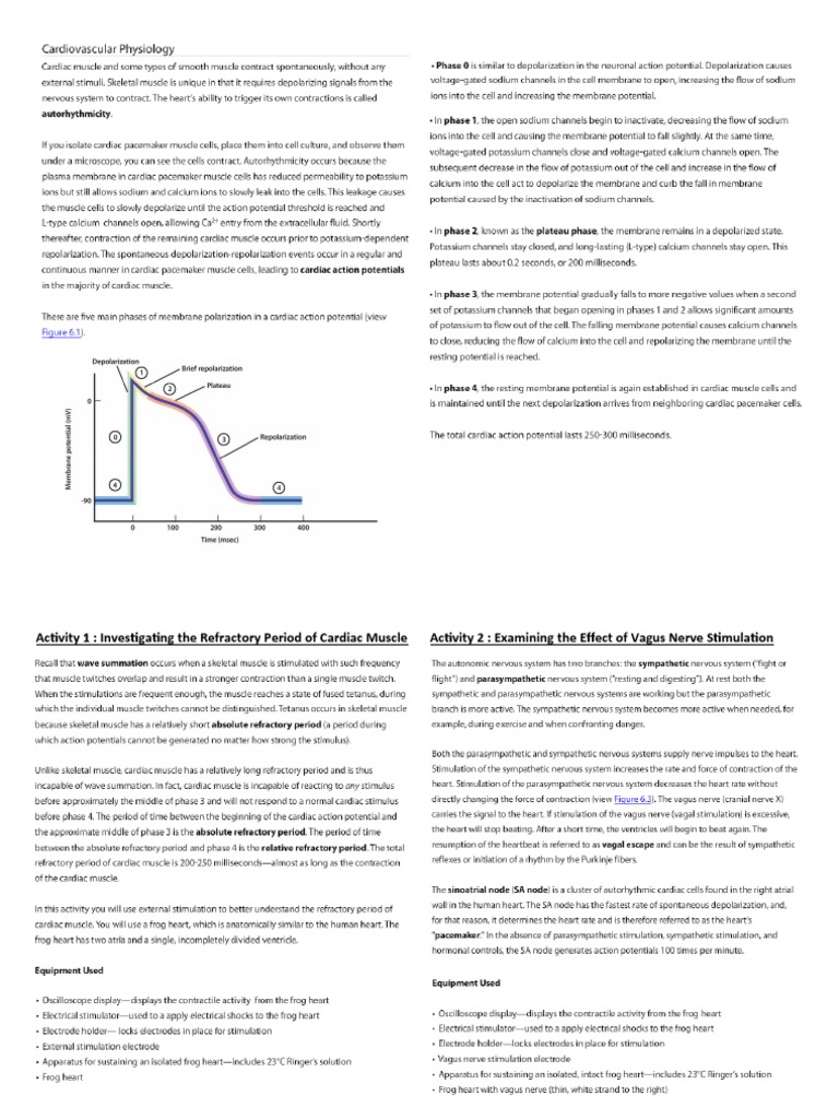 Cardiovascular Physiology PhysioEx Theory | PDF | Science & Mathematics