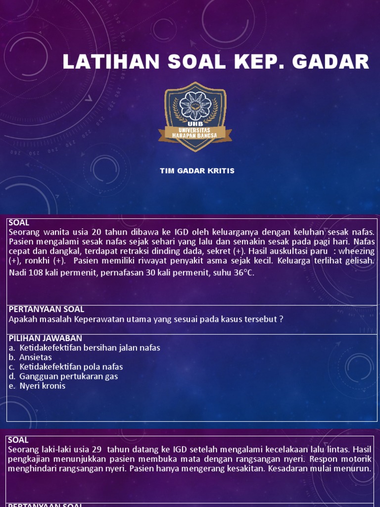 Latihan Soal Kep Gadar | PDF