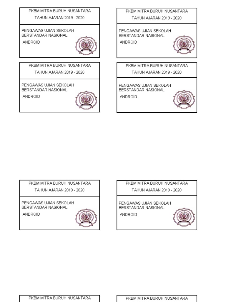 Name Tag Pengawas | PDF