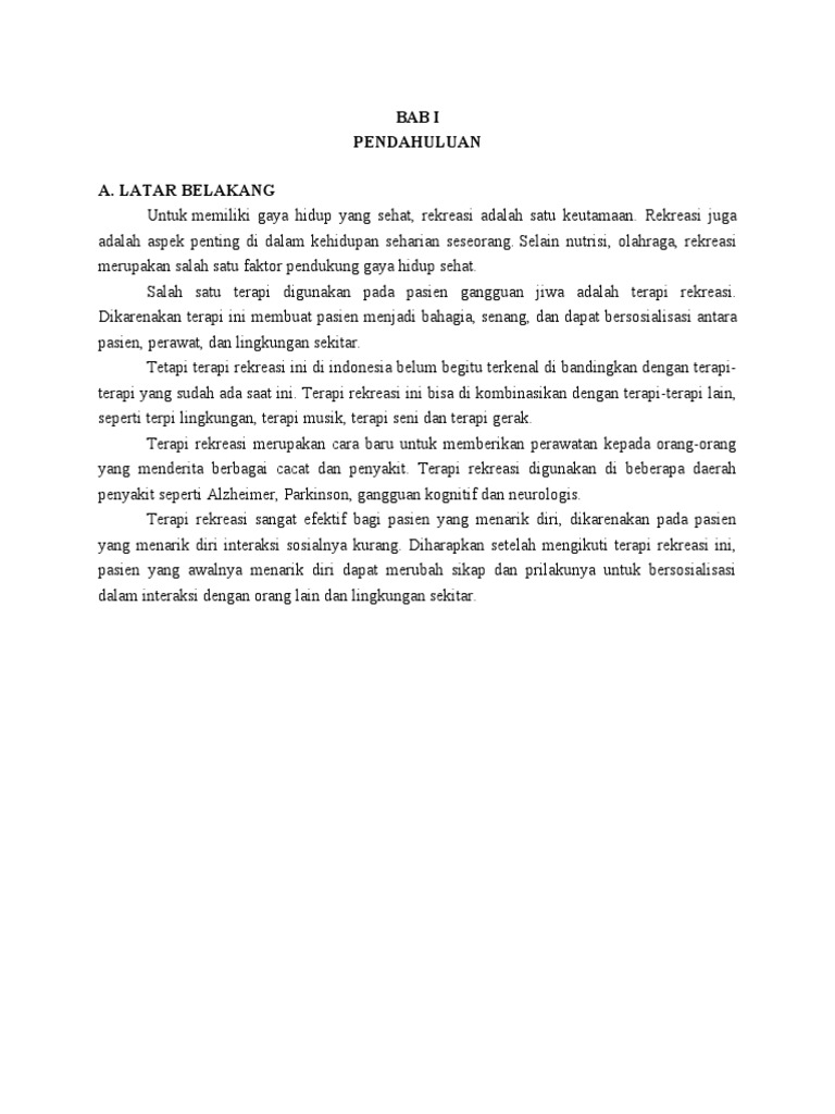 Manfaat Terapi Rekreasi untuk Kesehatan | PDF