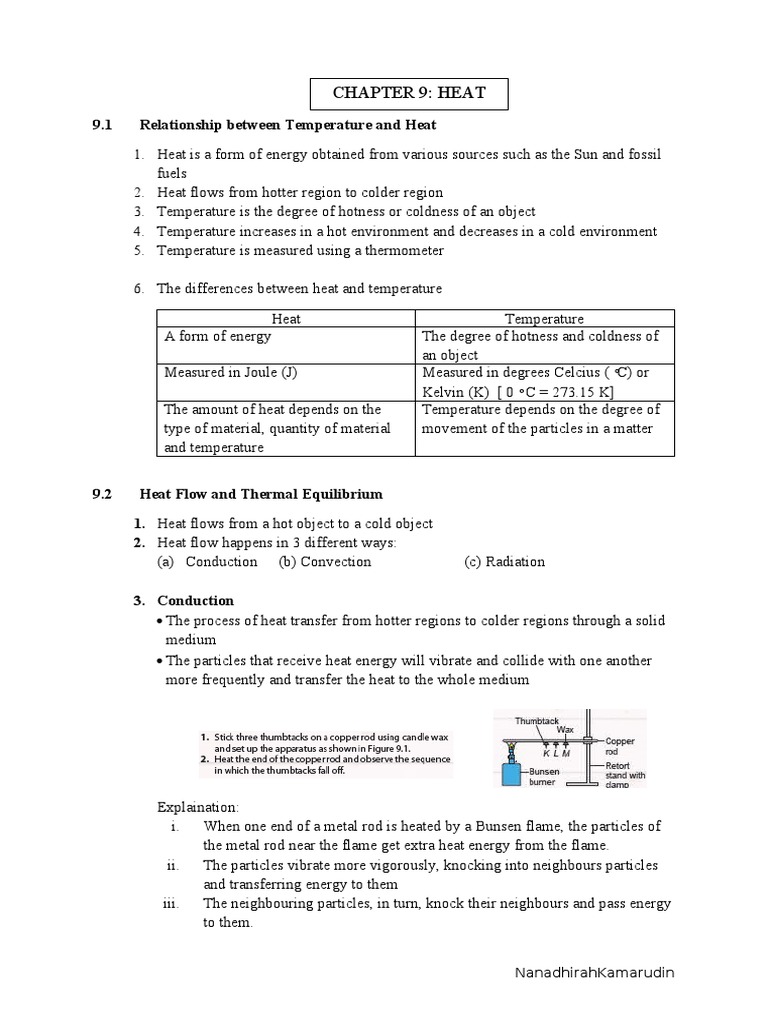 Chapter 9 Heat Form 2 KSSM | PDF | Heat Transfer | Thermal Conduction