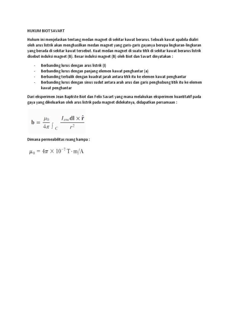 Hukum Biot Savart | PDF
