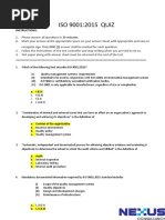 QMS Internal Auditor Exam Paper | PDF | Auditor's Report | Audit