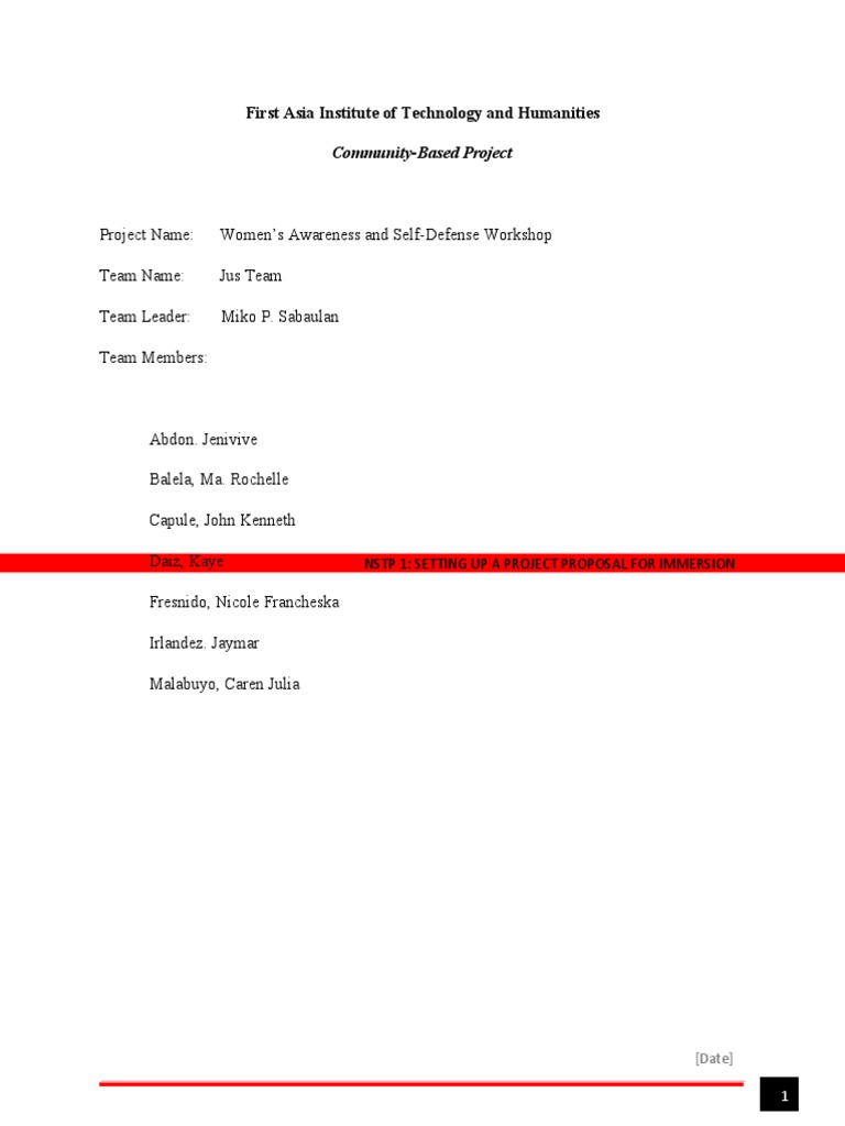 Project Proposal Sample | PDF | Sexual Violence | Violence