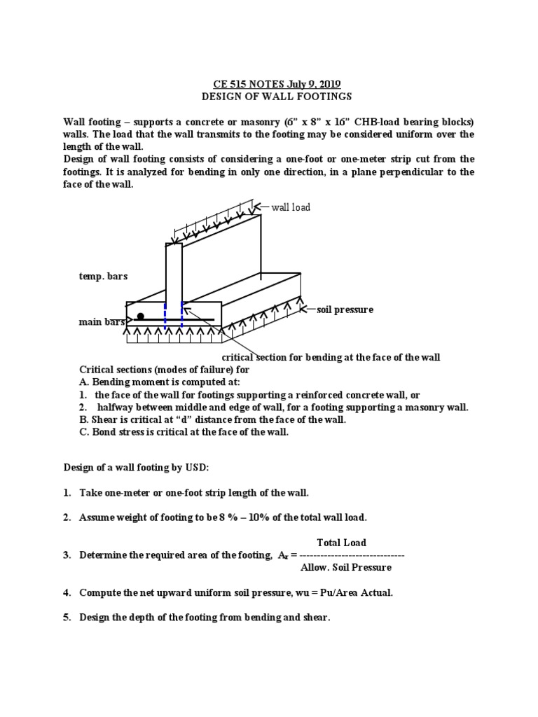 Design of Wall Footing | Download Free PDF | Bending | Pressure