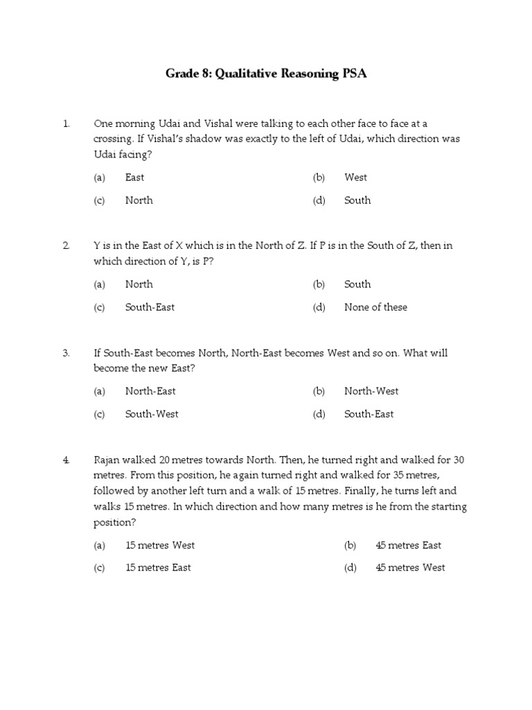 Grade 8 Qualitative Reasoning Quiz | PDF | Myanmar | Ashoka