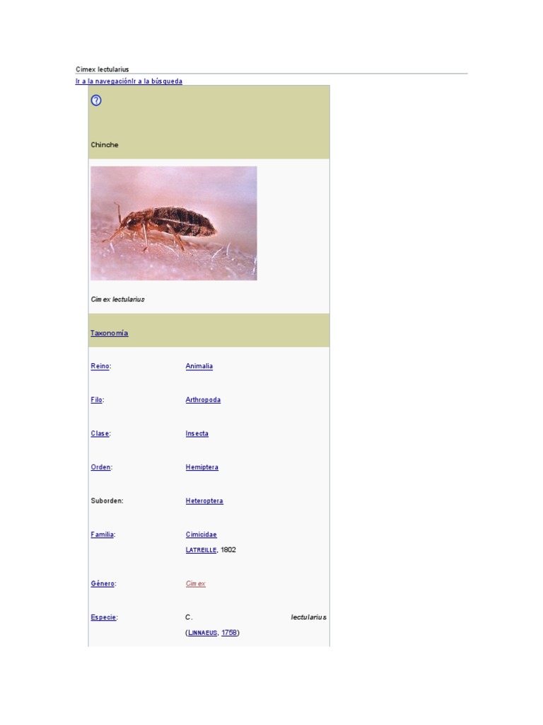 Cimex Lectularius | PDF | Bienestar | Medicina