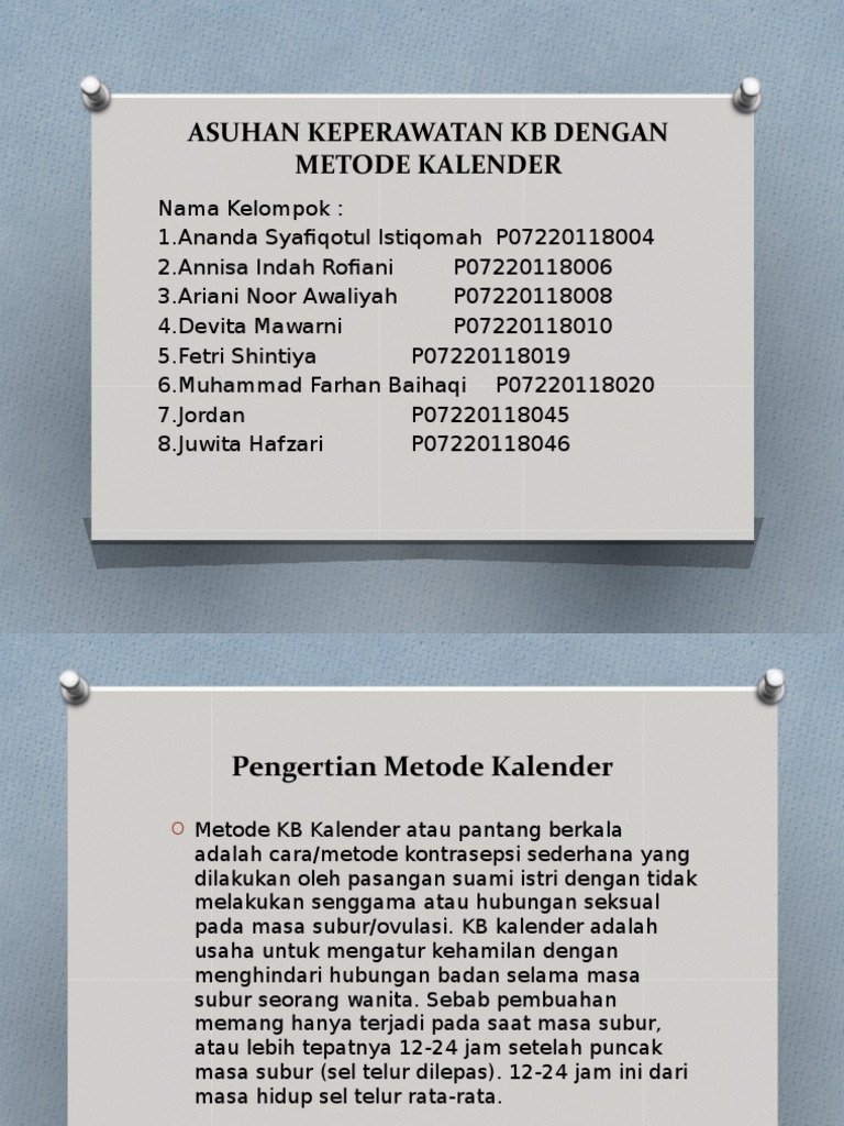 Asuhan Keperawatan KB Dengan Metode Kalender | PDF | Gaya Hidup