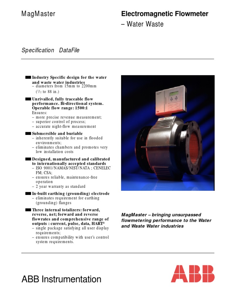 ABB MagMaster W&W | PDF | Flow Measurement | Power Supply
