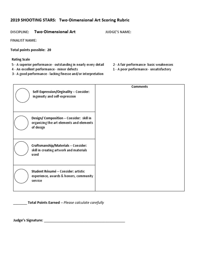 2D Art Scoring Rubric | PDF