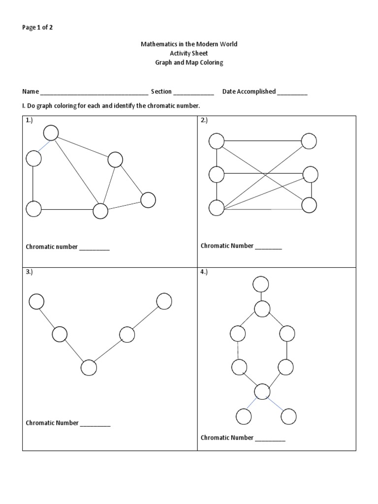 Graph Coloring Activity Sheet | PDF | Teaching Methods & Materials