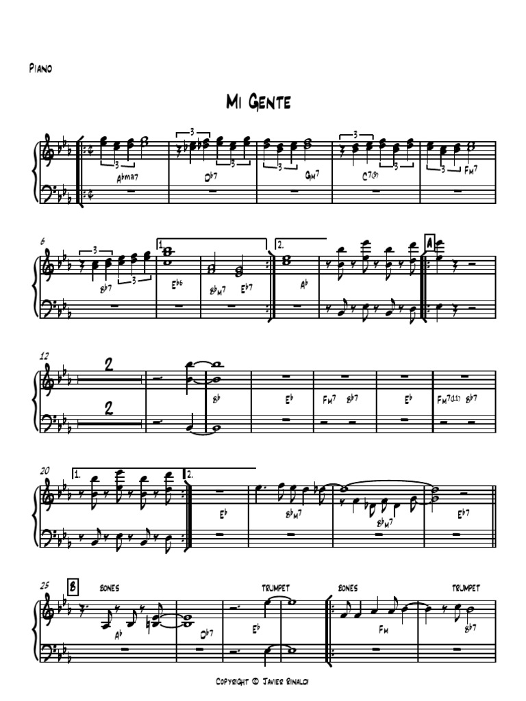 Mi Gente Piano | PDF | Leisure