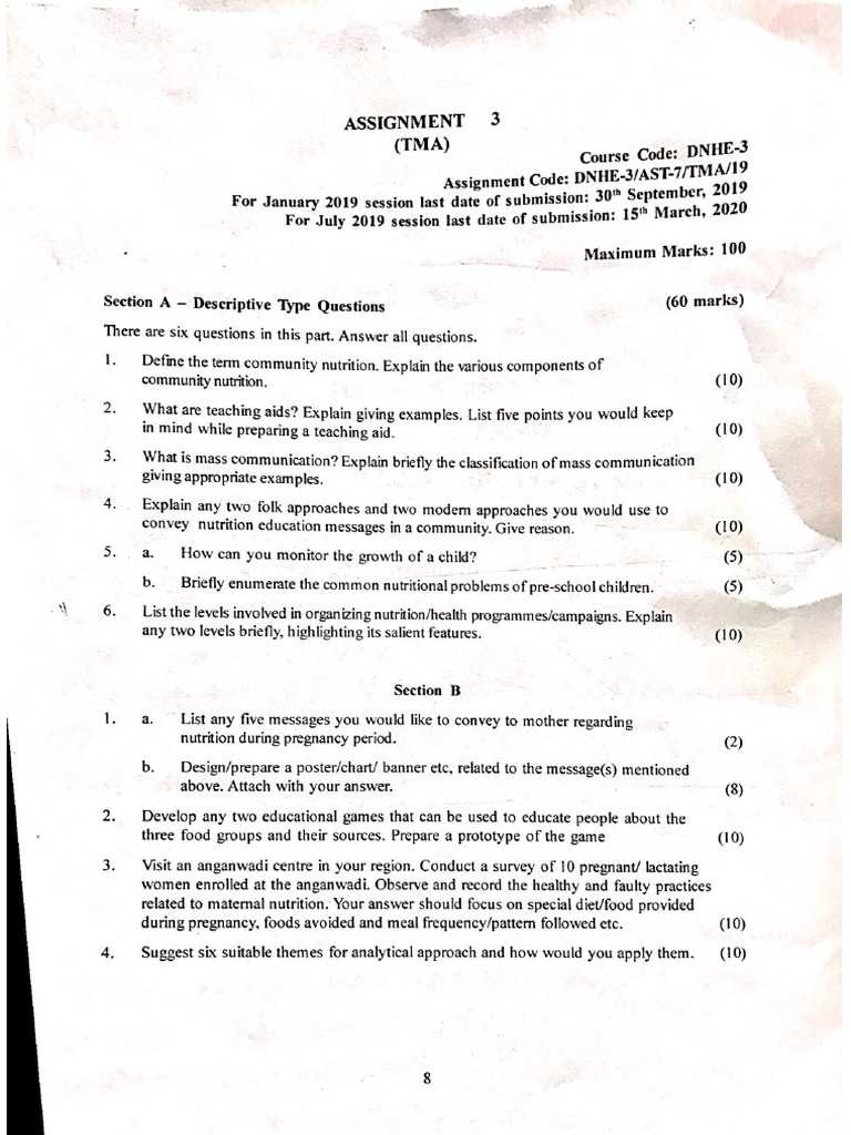 Solved IGNOU - DNHE 3 2019 Assignment | PDF