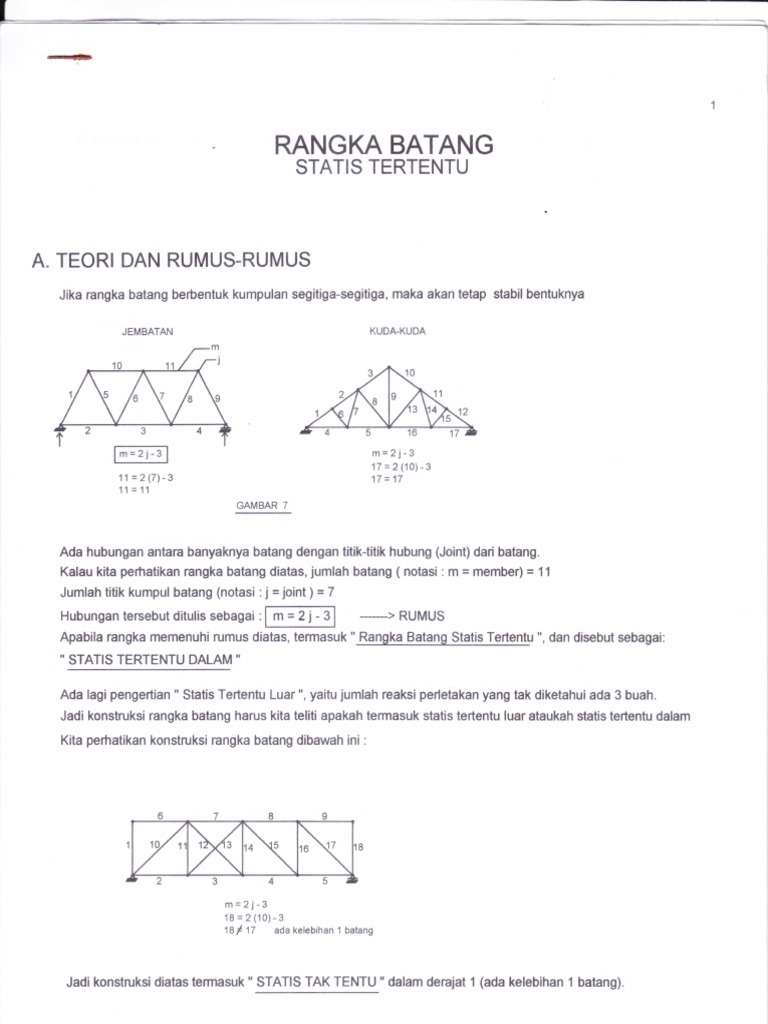TEORI RANGKA BATANG 1 (M 2j-3) | PDF