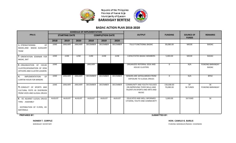 Badac Action Plan | Download Free PDF | Social Institutions | Social ...