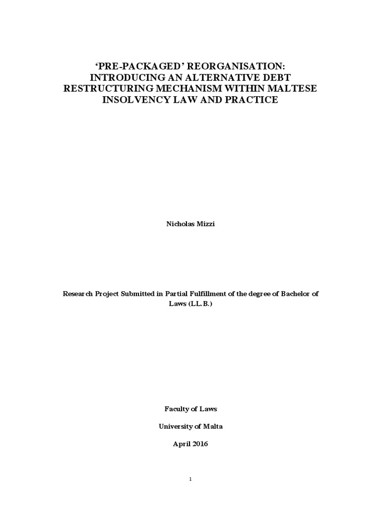 Pre-Packaged Insolvency | PDF | United Kingdom Insolvency Law | Chapter 11