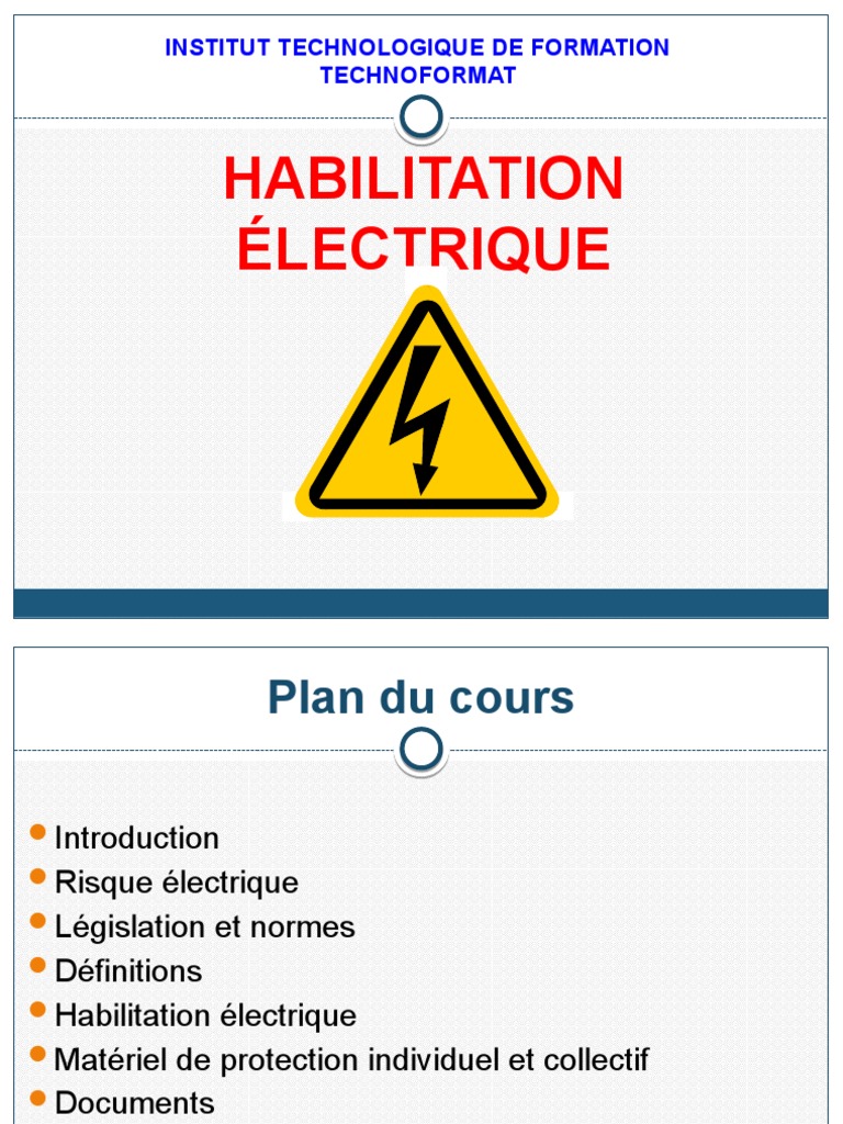 Habilitation Électrique - TechnoFormat | PDF | Risque | Sécurité