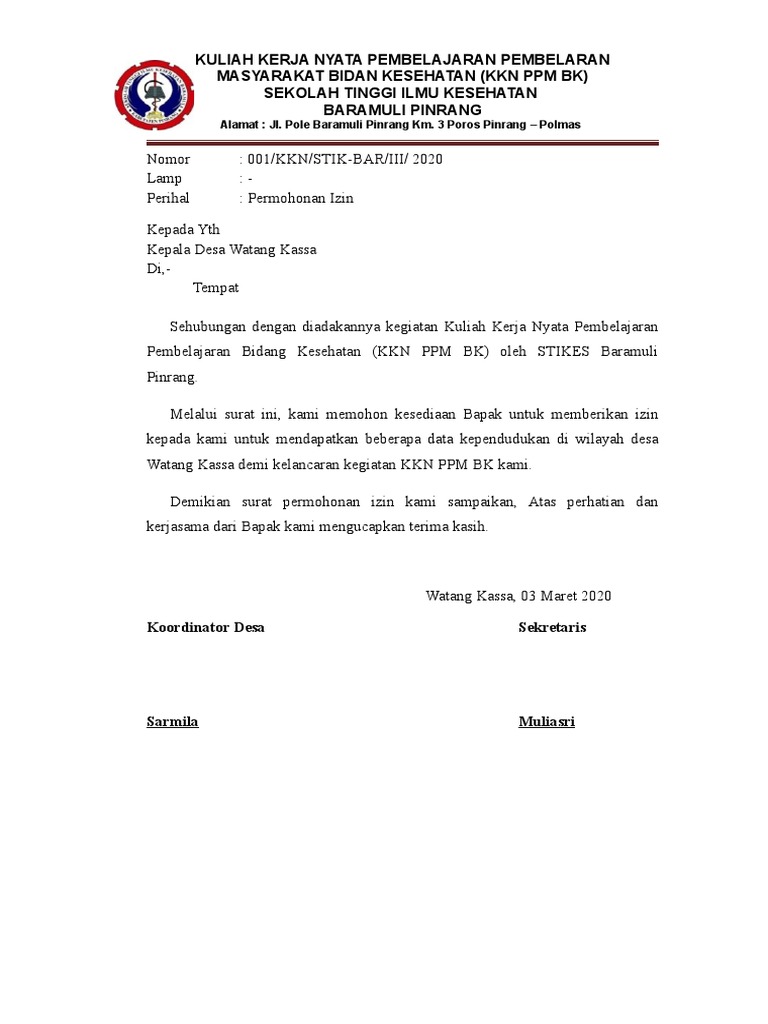 Surat Permintaan Data Desa | PDF