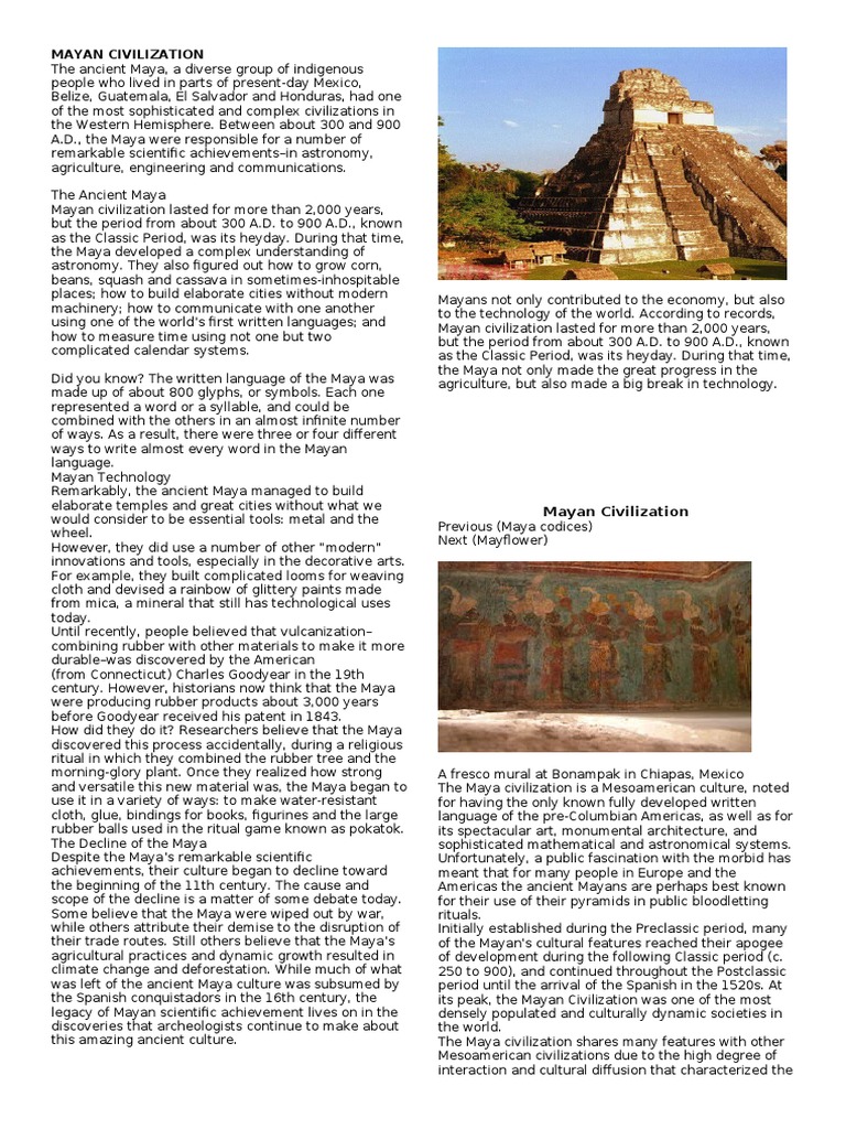 MAYAN CIVILIZATION by Nikaa Decena | PDF | Maya Civilization | Mesoamerica