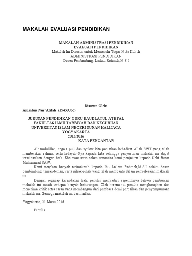 Makalah Evaluasi Pendidikan | PDF