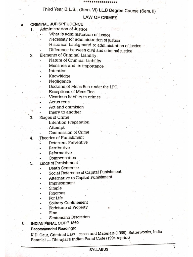 LLB Sem-II Syllabus | PDF